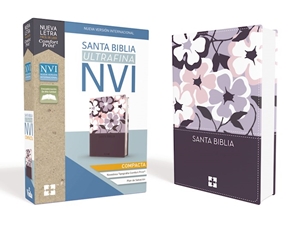 NIV Thinline Bible/Compact (Comfort Print) Lavender Flower Leathersoft