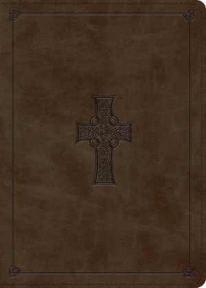 ESV MacArthur Study Bible Olive Celtic Cross TruTone