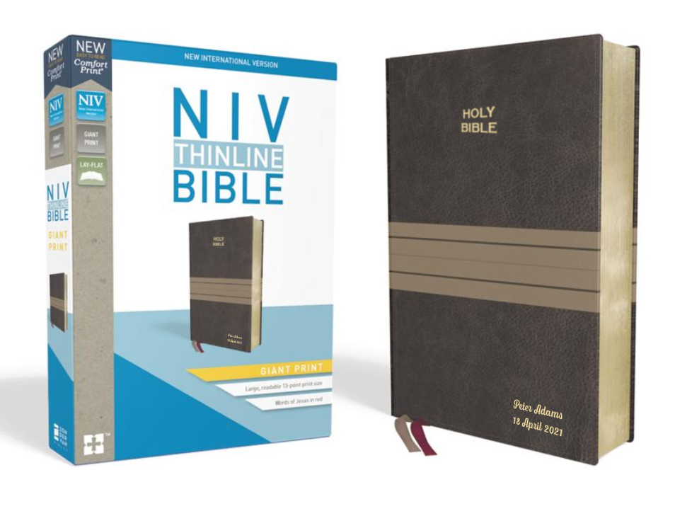 Personalized NIV Thinline Bible Giant Print Custom Name Imprint Personalized NIV Thinline Bible Giant Print Custom Name Imprint